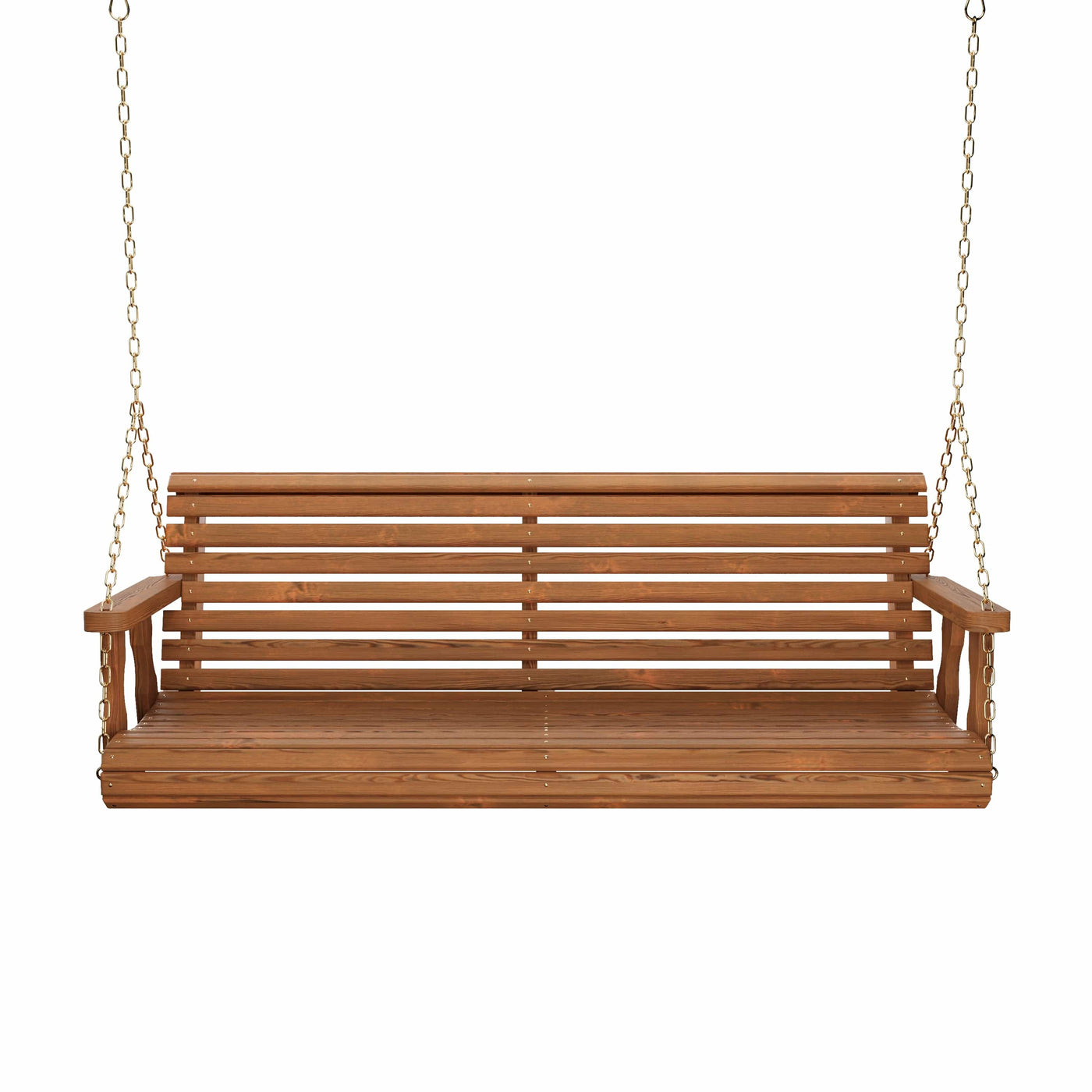 Amish Casual 5 Foot Roll Back Porch Swing in Oak Stain