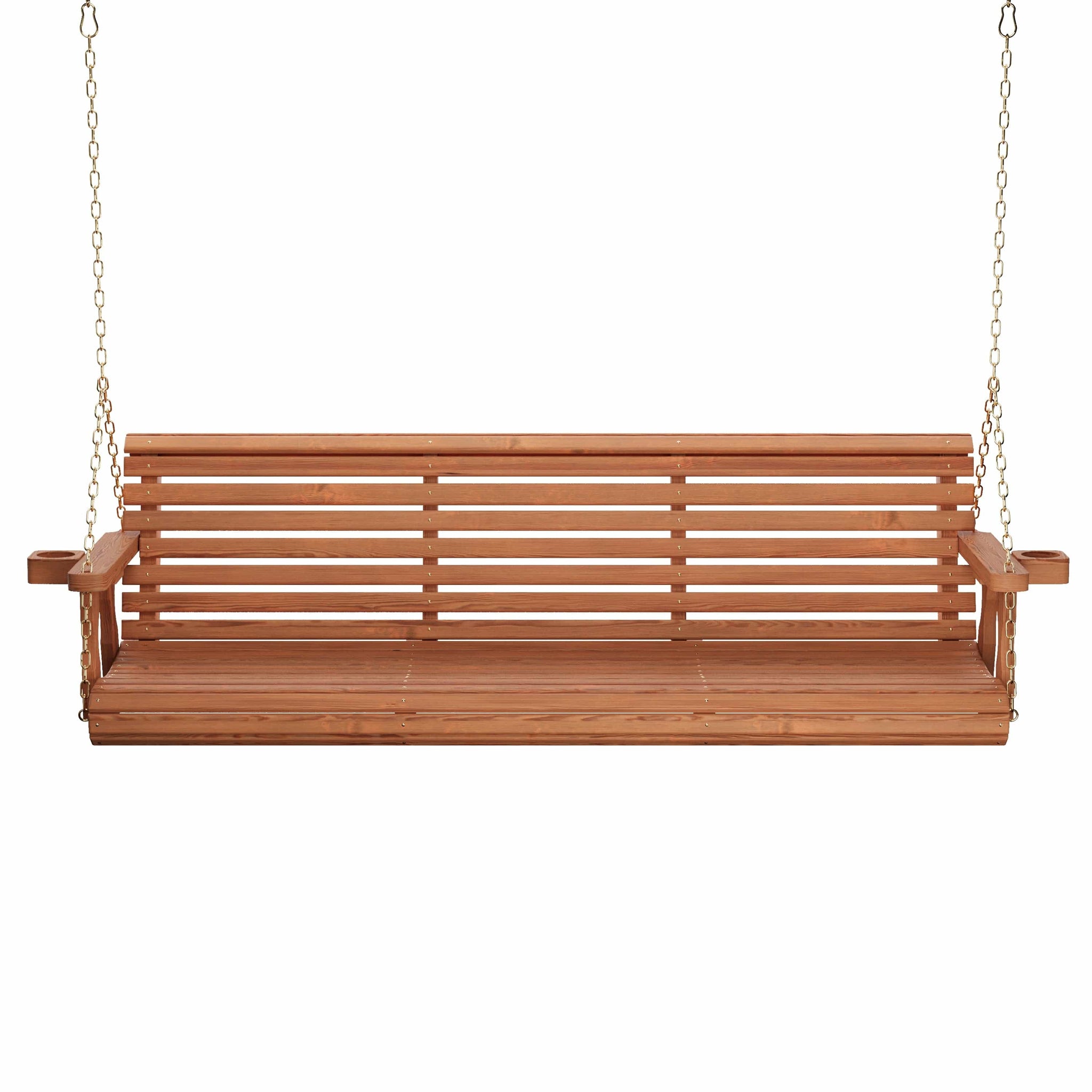 Amish Casual 6 Foot Roll Back Porch Swing in Cedar with Clearcoat