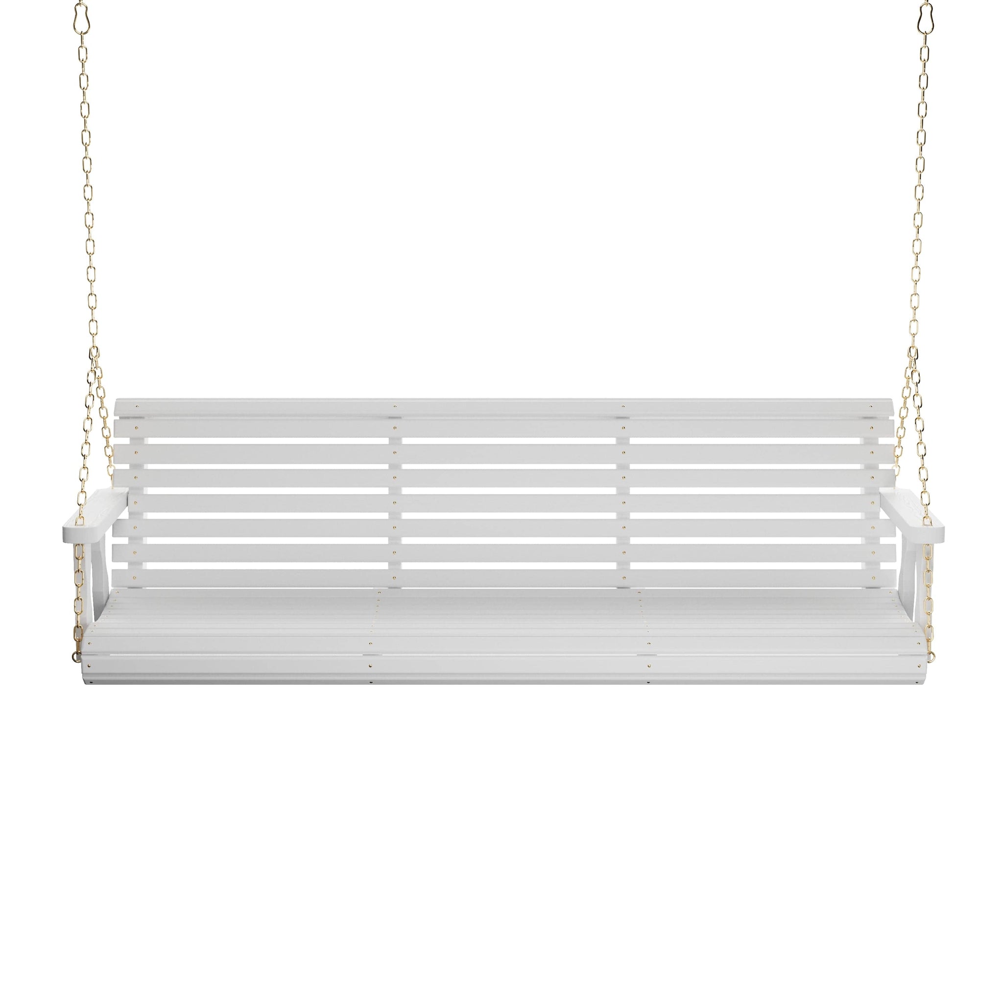 Amish Casual 6 Foot Roll Back Porch Swing in White Stain