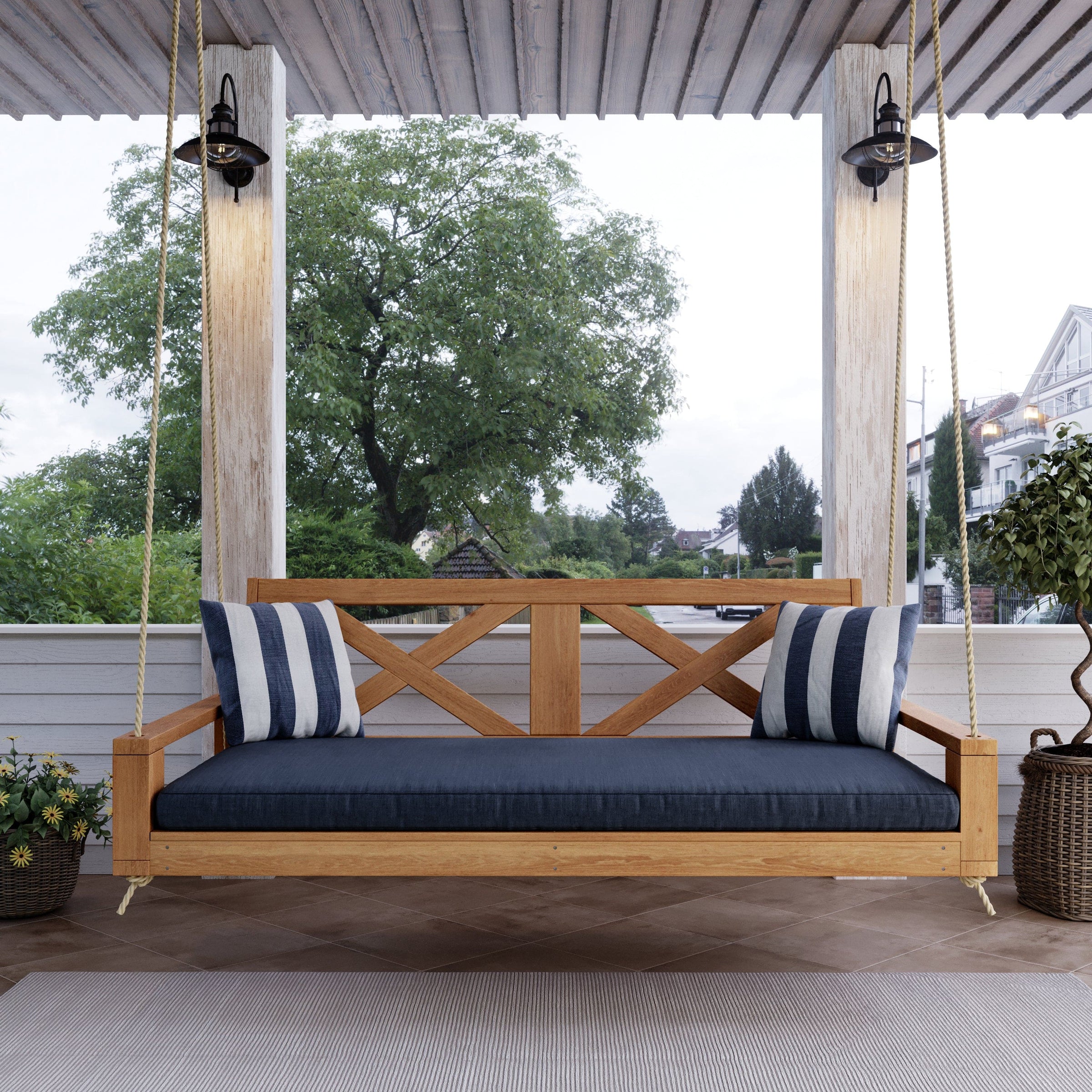 Amish Casual Malvern Porch Swing Bed, 4 Ft Cedar
