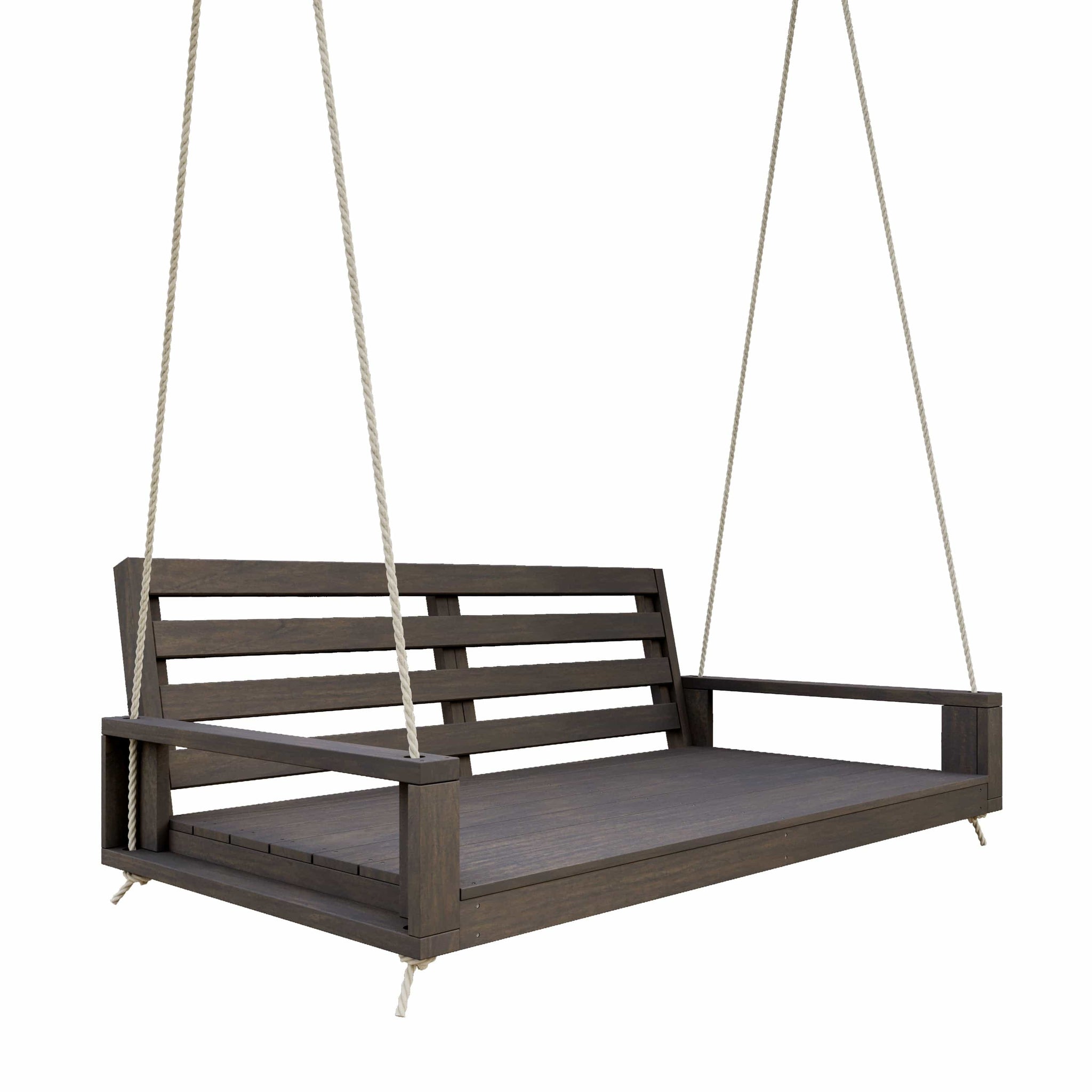 Amish Casual Waterford Hanging Bed Swing for Porch, 4 Ft Dark Walnut