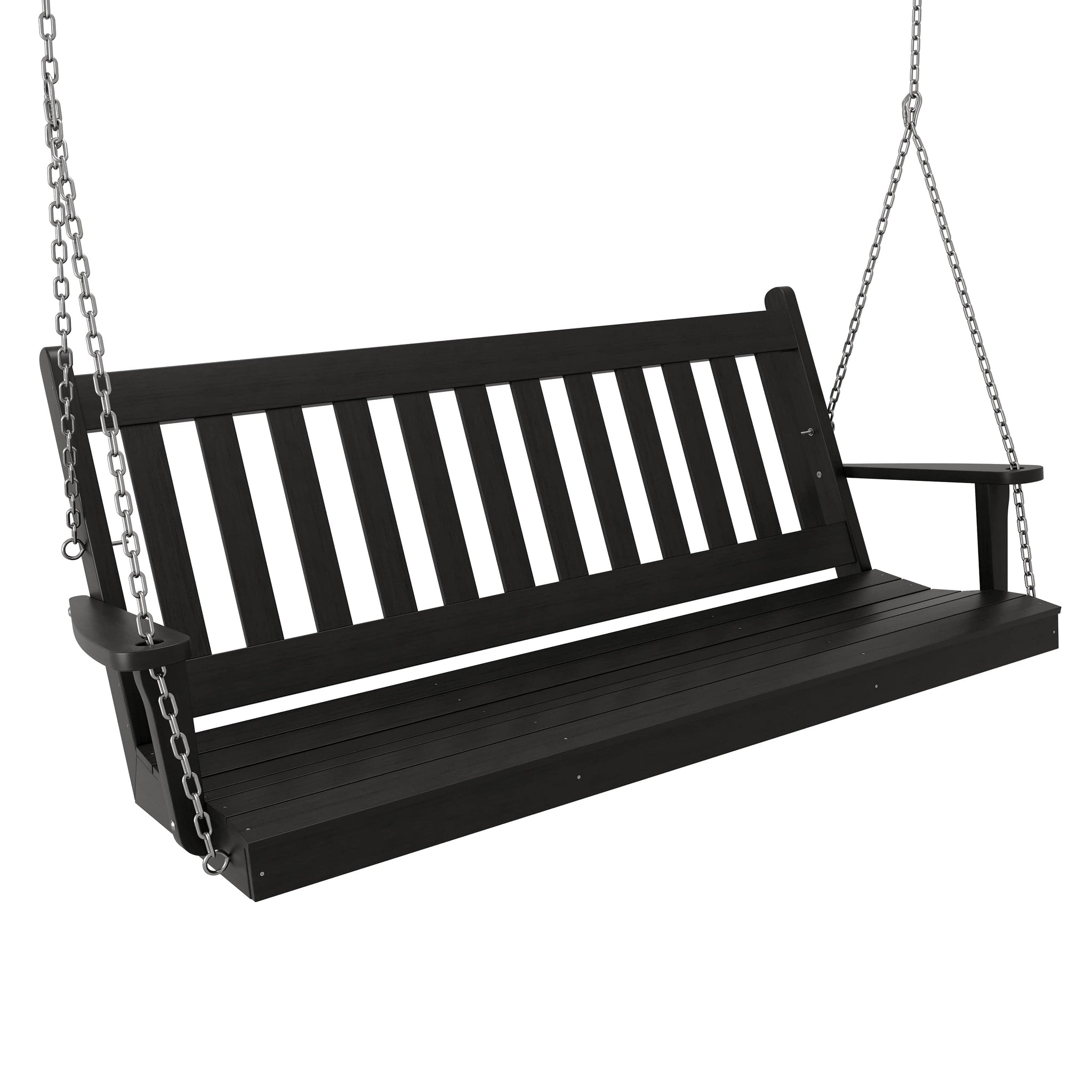 Keystone Amish Co. 4 Foot Franklin Poly Composite Porch Swing, Black