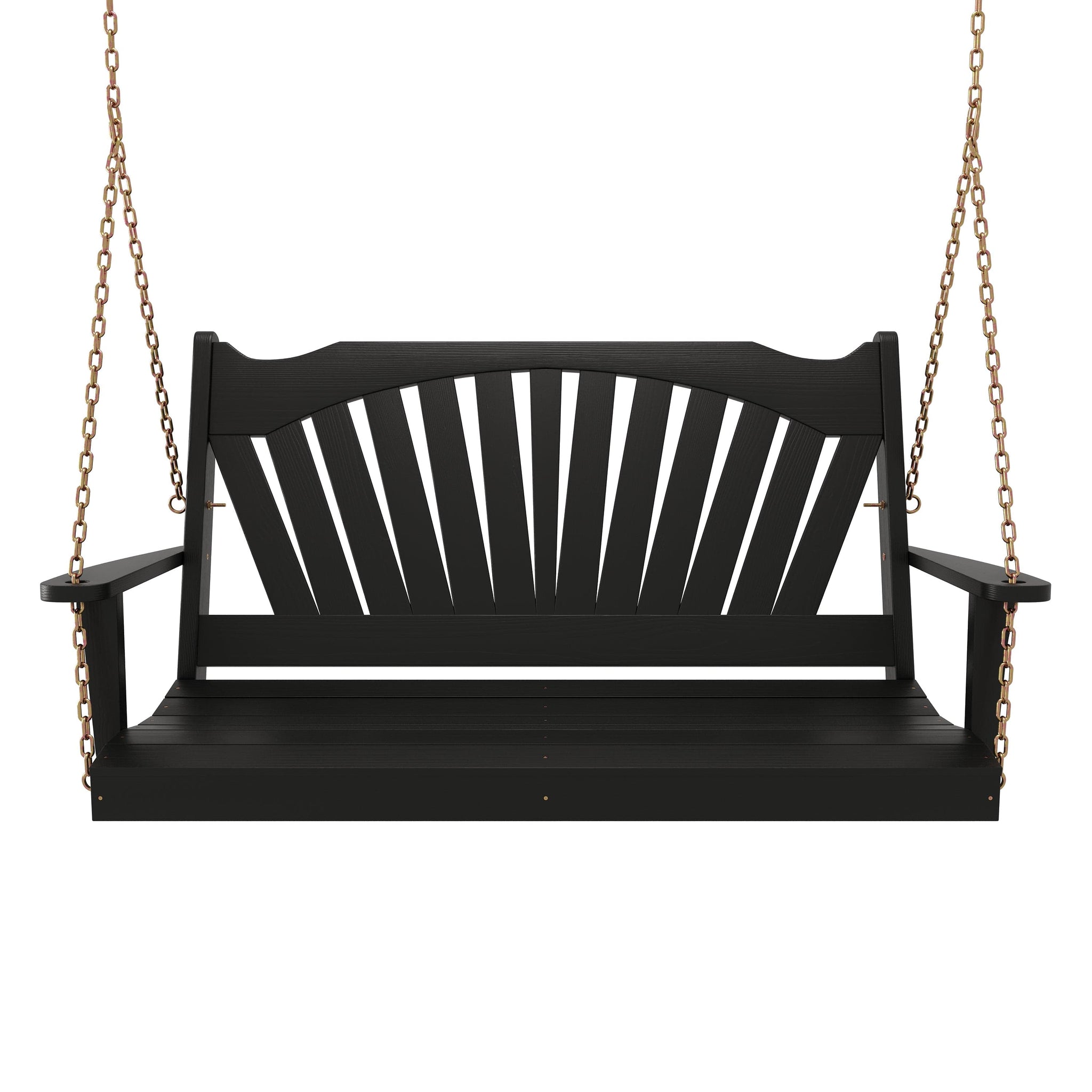 Keystone Amish Co. Sunburst Porch Swing, 5 Foot, Black