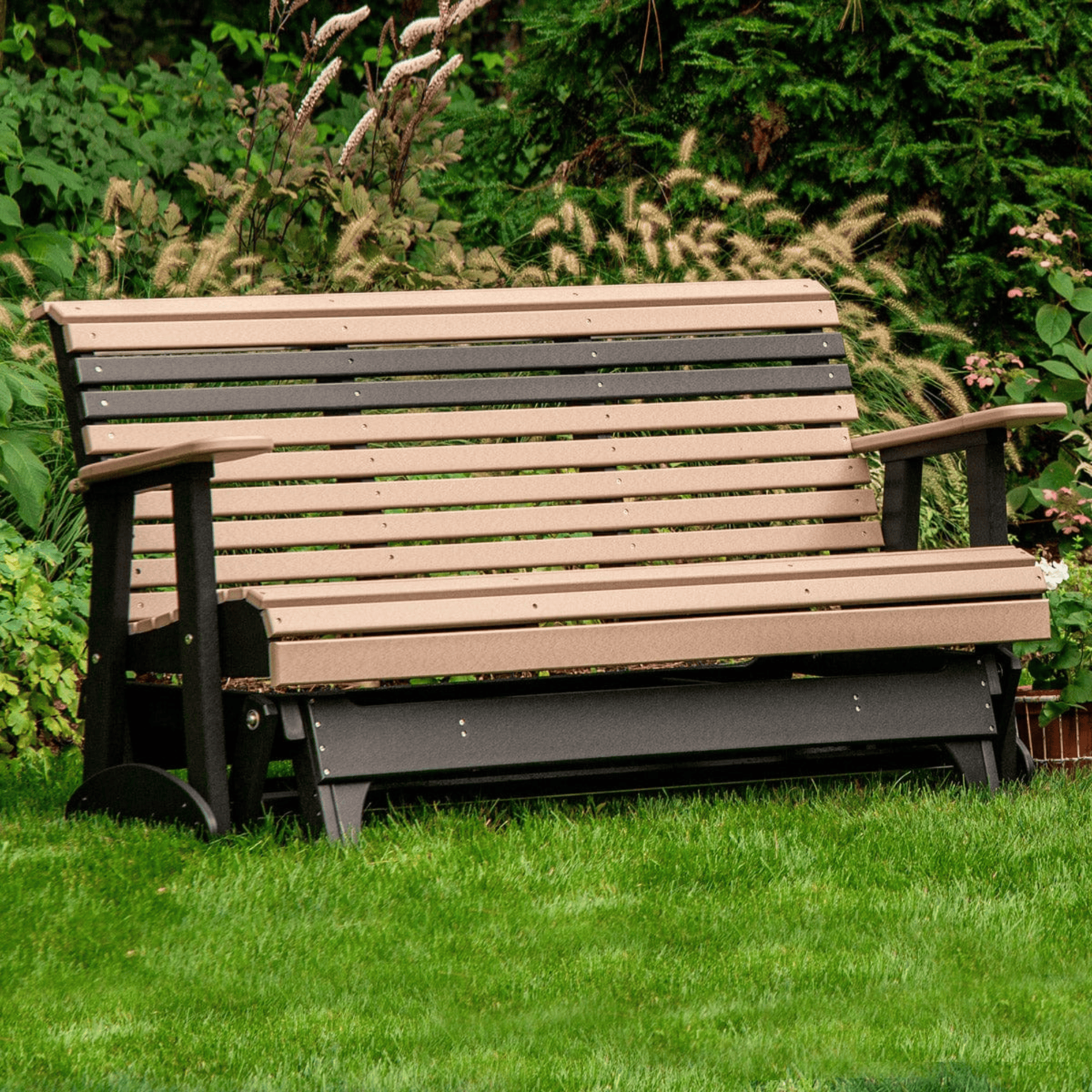 LuxCraft Rollback 4ft. Recycled Plastic Resin Patio Glider Outdoors