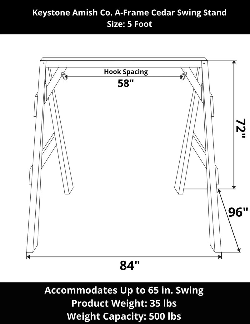 Keystone Amish Co. Red Cedar A-Frame Swing and Swing Bed Stand