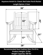 Keystone Amish Co. Classic Red Cedar Porch Rocker