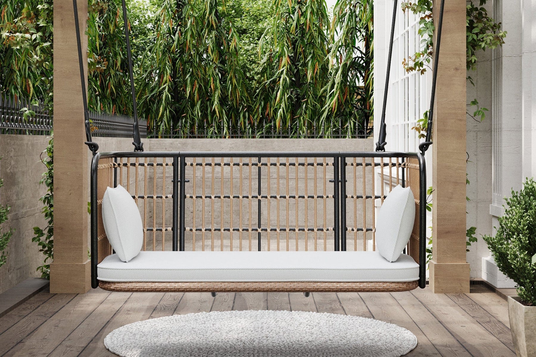 East Green Remy Porch Swing with Cushion