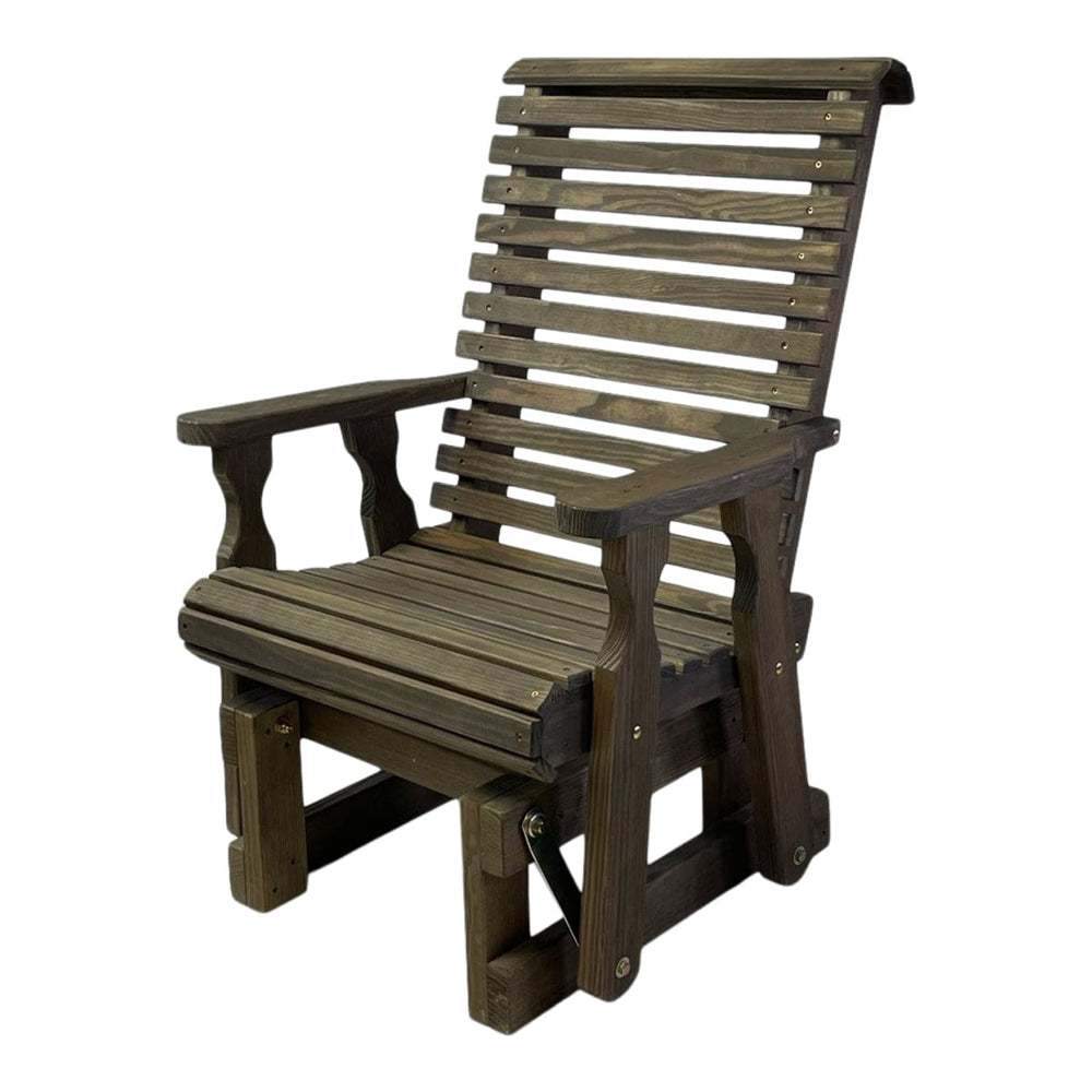 Amish Casual Heavy Duty 600 Lb High Back Roll Back Treated Glider Chai