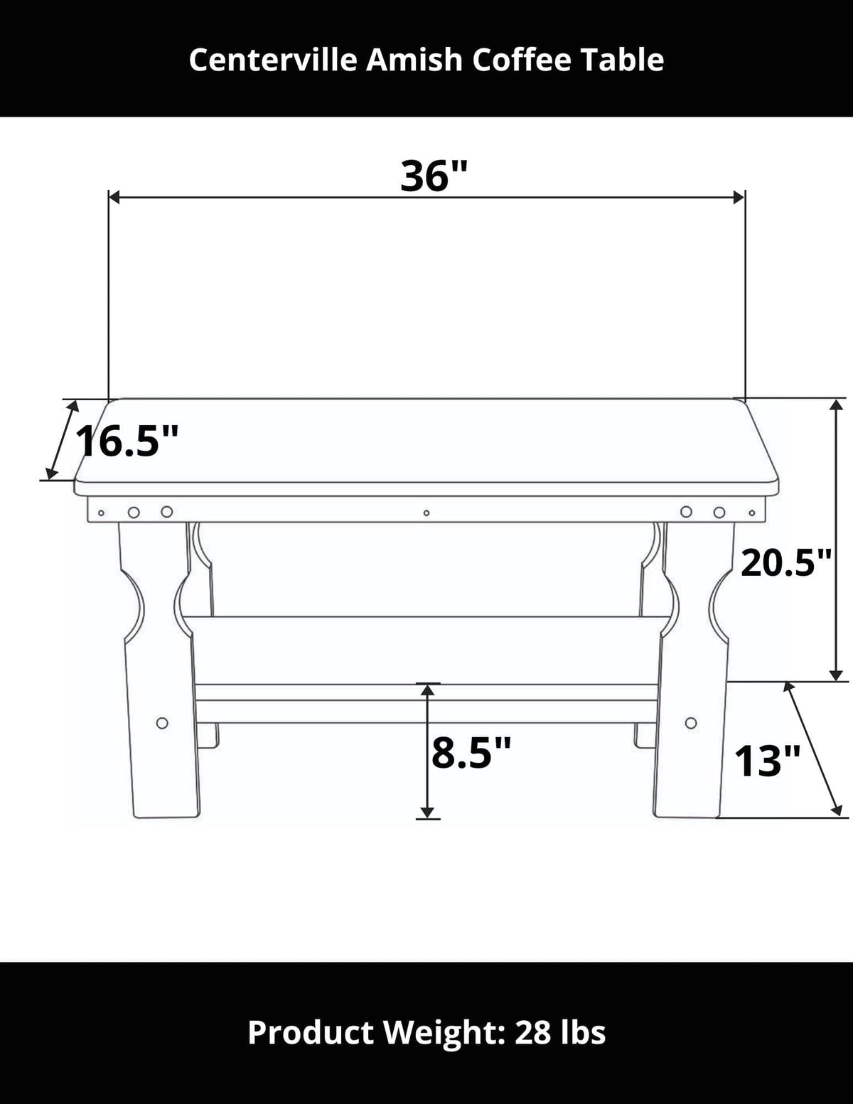 Amish Casual Heavy Duty Treated Coffee Table