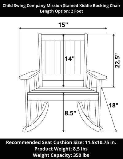 Child Swing Company Mission Stained Oak Rocker For Kids