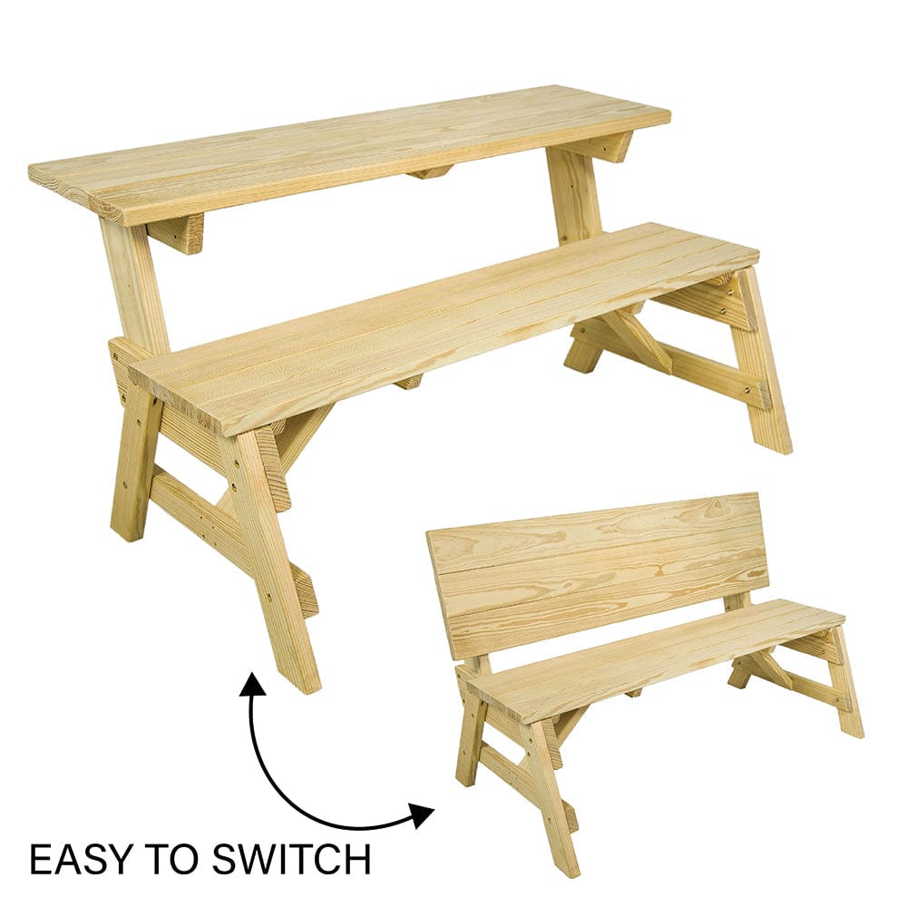 Centerville Amish Heavy Duty 2-in-1 Convertible Bench and Picnic Table ...